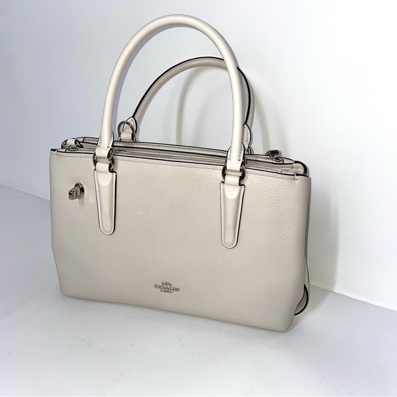 Coach | Bags | Coach Brooklyn Medium Leather Carryall Ivory Chalk ...